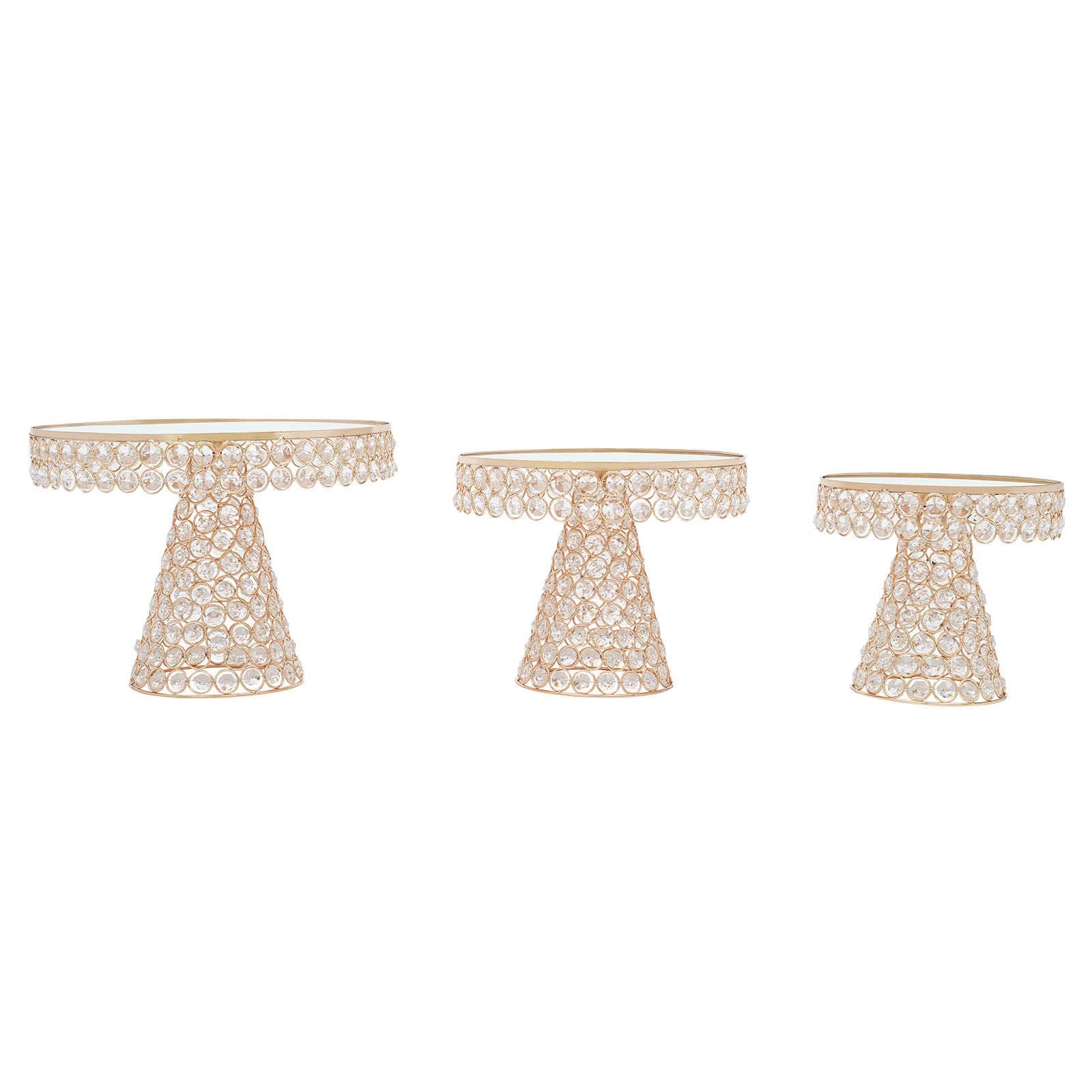 Crystal Cake Stand, Iron Cake Holder with Mirror Dessert Display Plate Serving Tray Cheese Pastry Candy Fruite Display Plate Tray Serving Platter for Birthday Wedding Party Decoration