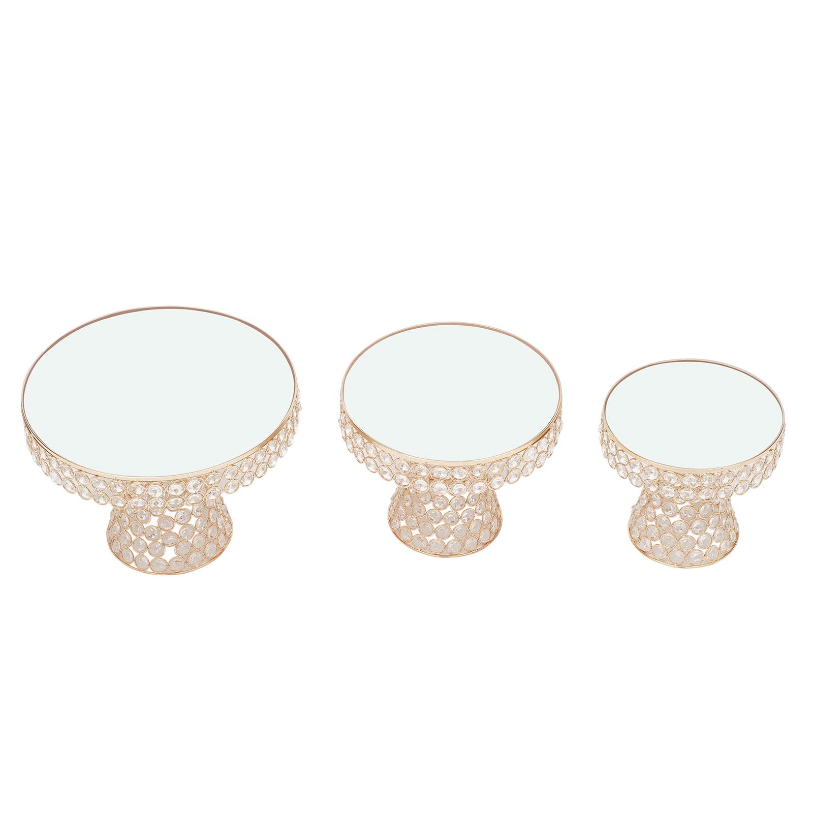 Crystal Cake Stand, Iron Cake Holder with Mirror Dessert Display Plate Serving Tray Cheese Pastry Candy Fruite Display Plate Tray Serving Platter for Birthday Wedding Party Decoration
