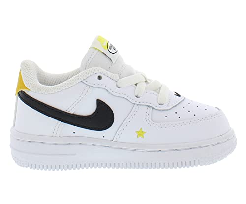 Nike Little Kid's Air Force 1 LV8 (GS) Running Shoes, White/Black-Dark Sulfur, 3 M US