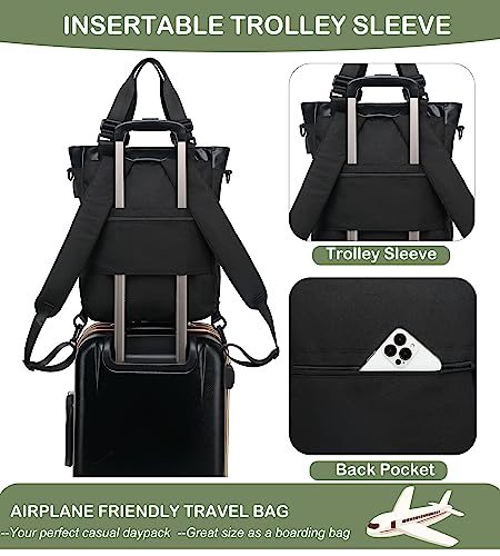 BASICPOWER Backpack Purse for Women Convertible Laptop Tote Work Bag Nurse Teacher Bag for Travel