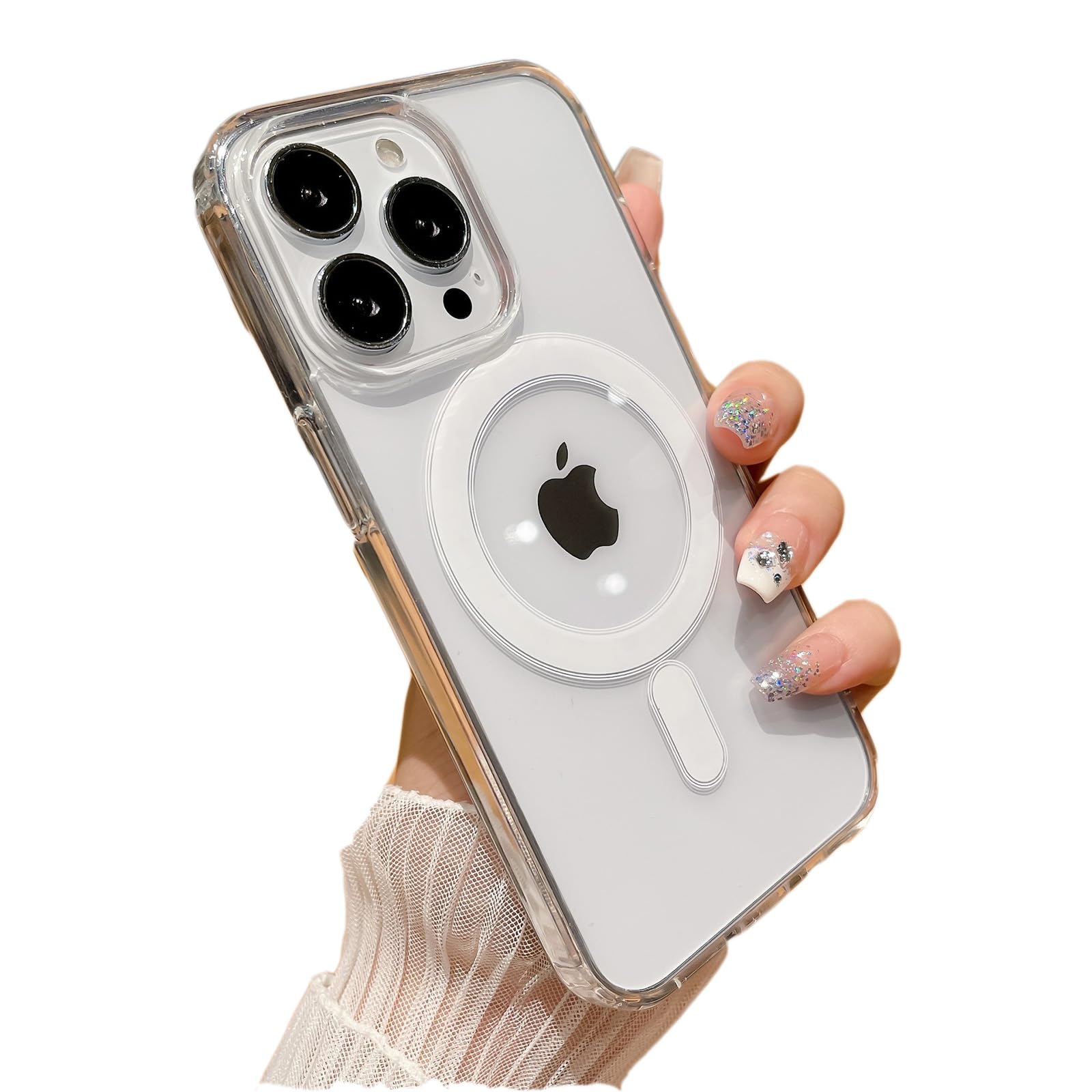 Jerisln Cartoon Case for iPhone 13 Pro Max Minie Mouse Magnetic Cover Camera Protection Anti Yellow Soft TPU Shockproof Protective Phone for Women Girls(iPhone 13 Pro Max Minie 6.7'')