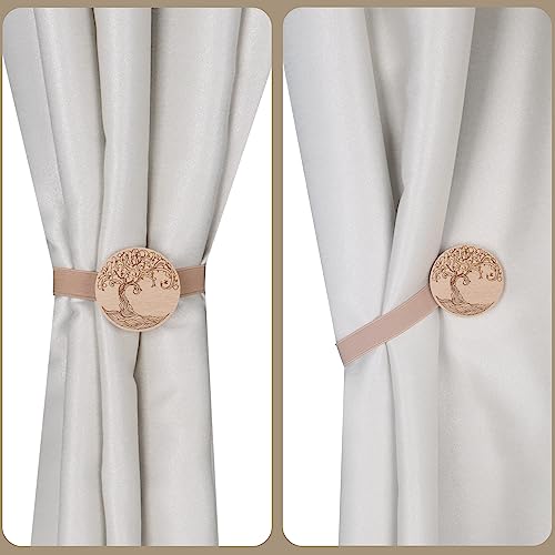 2 Pack Magnetic Curtain Tiebacks, Life Tree Curtain Holdbacks Curtain Tiebacks Curtain Ties Magnetic Tie Backs Curtain Pull Backs Curtain Tie Backs for Curtains