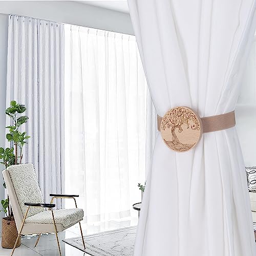 2 Pack Magnetic Curtain Tiebacks, Life Tree Curtain Holdbacks Curtain Tiebacks Curtain Ties Magnetic Tie Backs Curtain Pull Backs Curtain Tie Backs for Curtains