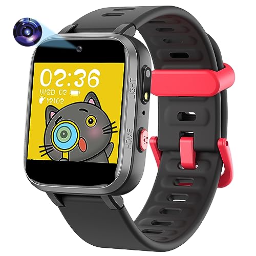 Butele Kids Games Smartwatch MP3 Player Music Watch, Kids Smart Watch with 16 Games, Flashlight,Alarm Clock, Camera, Kids Watch Birthday Gift for Boys Girls 4-16(Black)