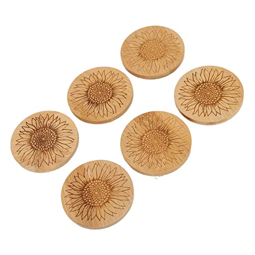 Wood Lids, Wood Lids Yogurt Jar Lids Wooden Lids Cover Airtight Kitchen Containers Lids for Storage Jars Wood Lids with Silicone Sealing Circle