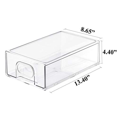 UNIKON 1 PC Refrigerator Organizer Bin, Fridge Organizer And Storage Clear, Stackable Fridge Organizer Drawer - BPA Free Plastic Storage Drawer, 13.40βx8.65βx4.40β