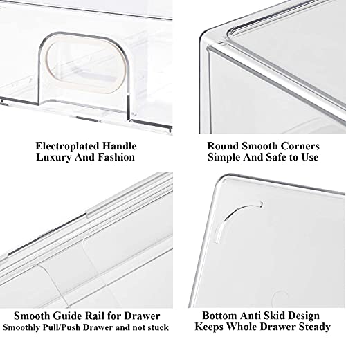 UNIKON 1 PC Refrigerator Organizer Bin, Fridge Organizer And Storage Clear, Stackable Fridge Organizer Drawer - BPA Free Plastic Storage Drawer, 13.40βx8.65βx4.40β
