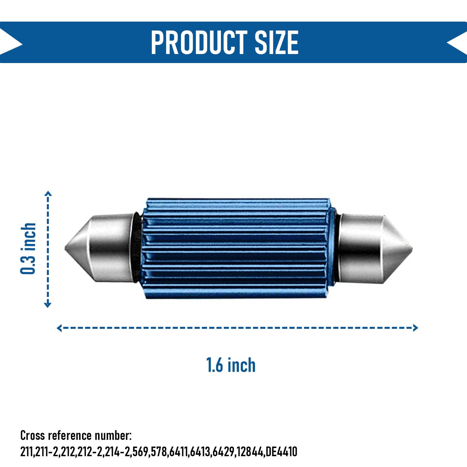 ZKFAR Pack-4 42mm LED Bulbs Extremely Bright, 3014 Chipsets 400LM for LED Interior Dome Map Door Lights Bulbs (Blue)