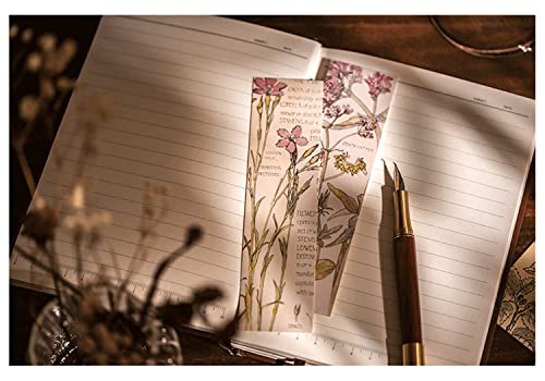 Vintage Natural Style Butterfly Flower Plant Bookmarks, 30CPS (Gentle Whispers)