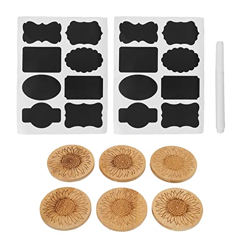 Wood Lids, Wood Lids Yogurt Jar Lids Wooden Lids Cover Airtight Kitchen Containers Lids for Storage Jars Wood Lids with Silicone Sealing Circle