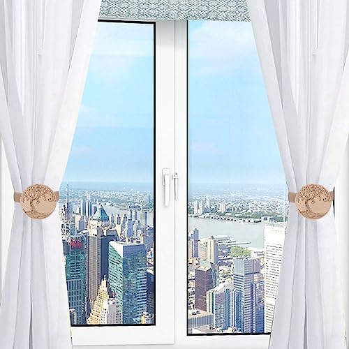 2 Pack Magnetic Curtain Tiebacks, Life Tree Curtain Holdbacks Curtain Tiebacks Curtain Ties Magnetic Tie Backs Curtain Pull Backs Curtain Tie Backs for Curtains