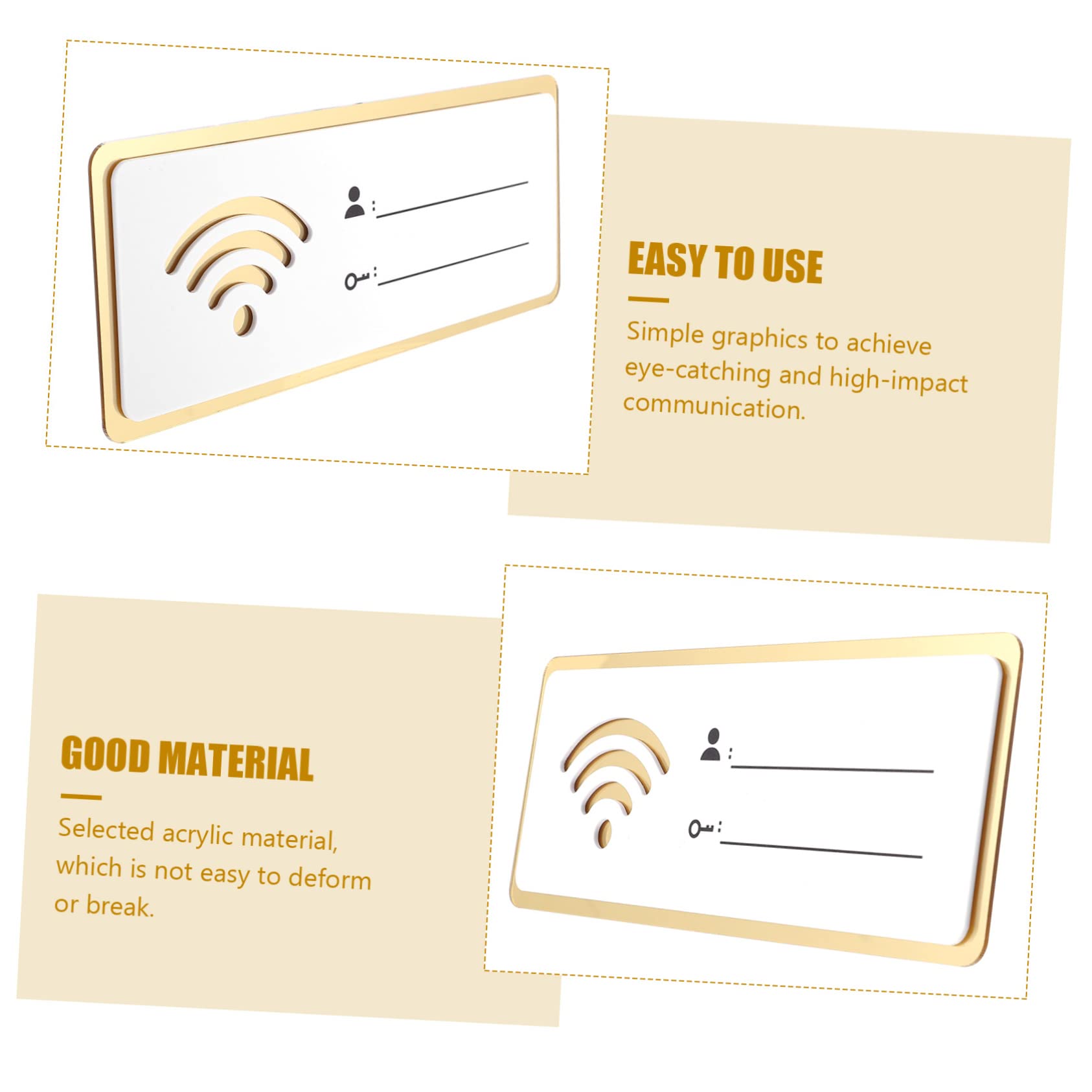 Operitacx Wifi Plaque for Wall Acrylic Wifi Password Sign Network Coverage Sign Easy to Read Password