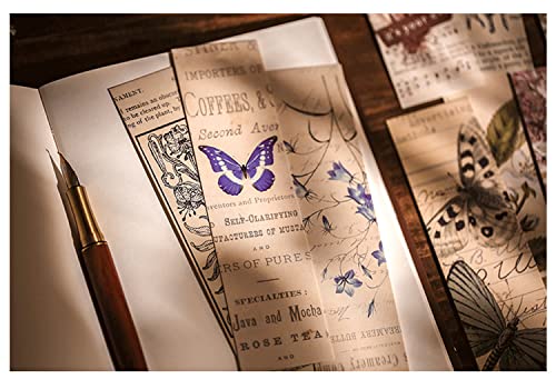 Vintage Natural Style Butterfly Flower Plant Bookmarks, 30CPS (Gentle Whispers)