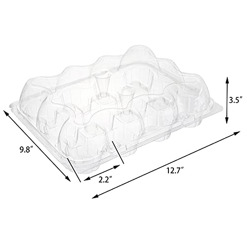 Hedume 12 Pack Cupcake Carrier, 12 Counts Stackable Cupcake Boxes, Clear Cupcake Container with Detachable Lid for Cupcakes, Muffin, BPA-free