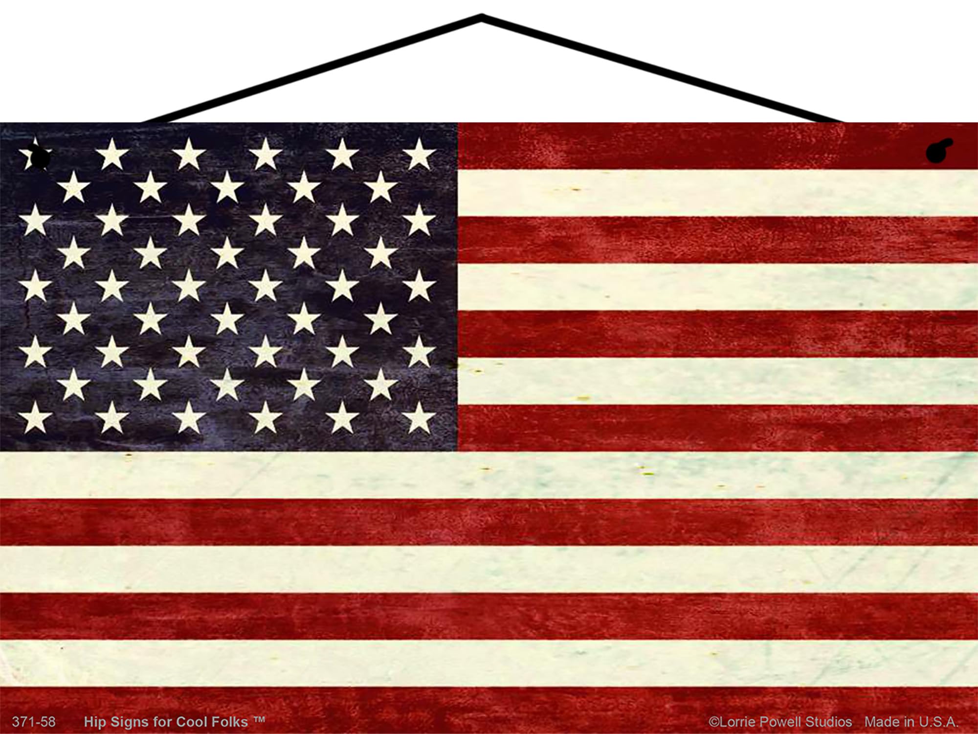 5x8 Vintage Style American Flag Sign, Patriotic Wall Art, United States of America, Gift for Freedom Lovers, Hardboard Material Hanging