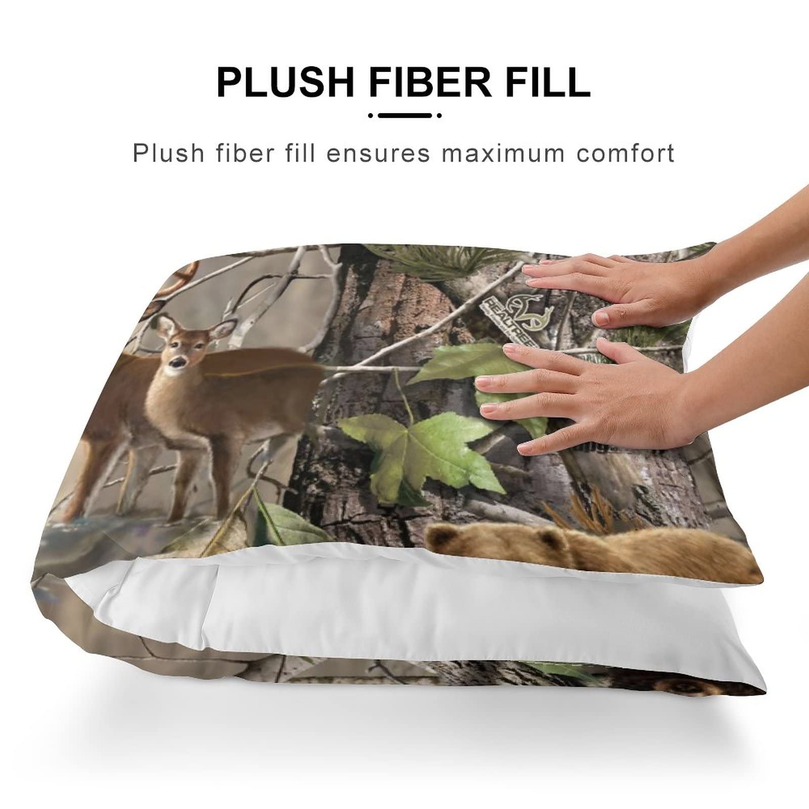 Camo Deer Camouflage Hunting Pillowcase for Body Pillow Long Soft Throw Pillow Case Cover for Bed Couch 20"x54"