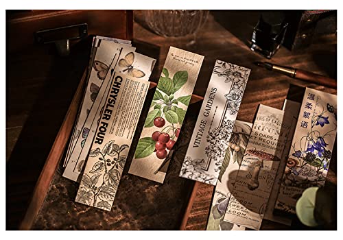 Vintage Natural Style Butterfly Flower Plant Bookmarks, 30CPS (Gentle Whispers)