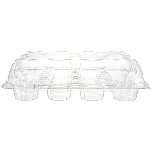 Hedume 12 Pack Cupcake Carrier, 12 Counts Stackable Cupcake Boxes, Clear Cupcake Container with Detachable Lid for Cupcakes, Muffin, BPA-free