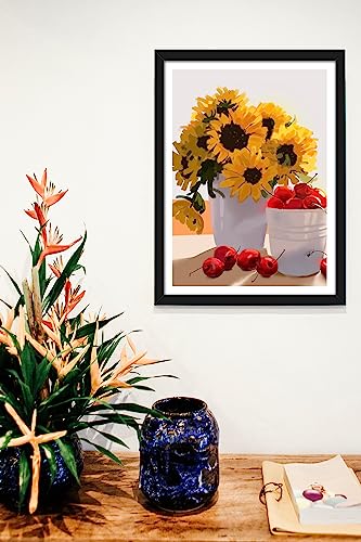 12x16 Picture Frame Set of 4 Black Wood Horizontal & Vertical, 4Pcs 16x12 Photo Frame, Bulk Frames for Wall Hanging Gallery or Tabletop Display
