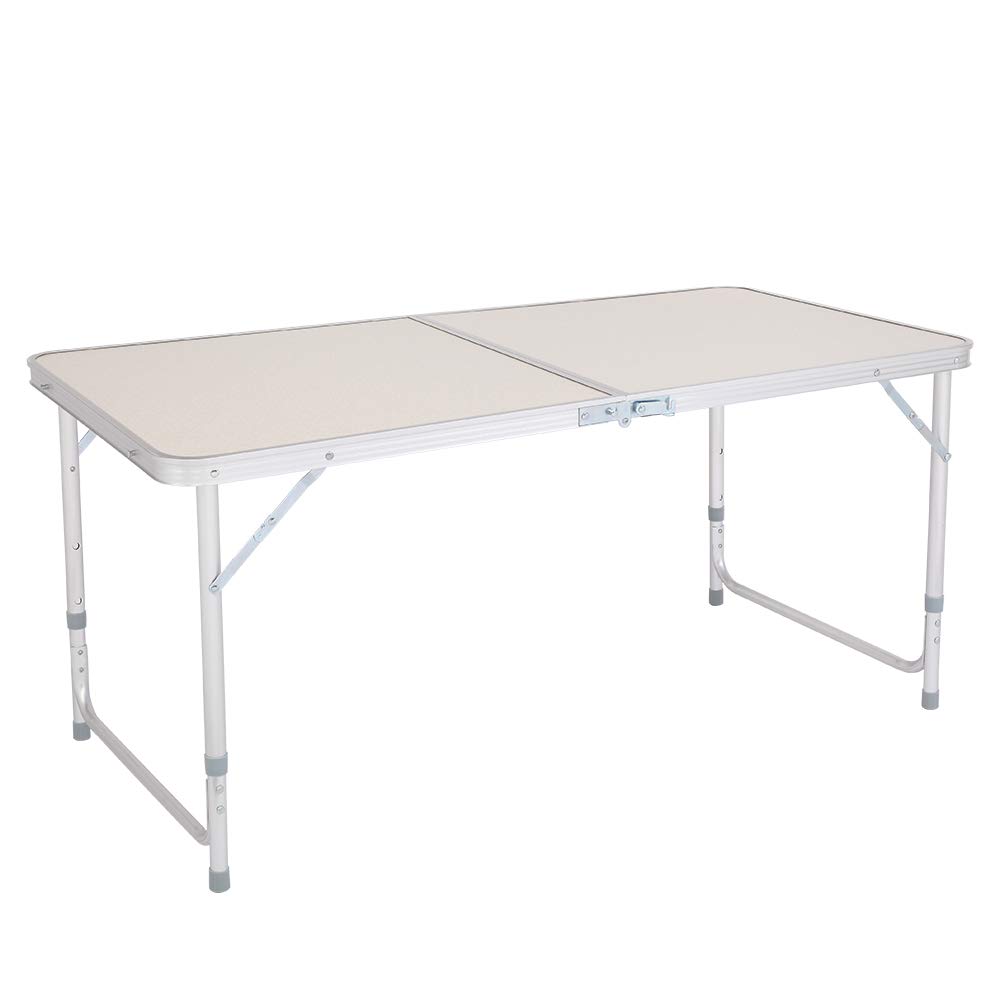 Ochine Foldable Indoor Outdoor All-Purpose Portable Wooden Table for Picnics, Camping, Beach, Tailgating, Patio, Kitchen, Living Room - Roll Up Folding Design
