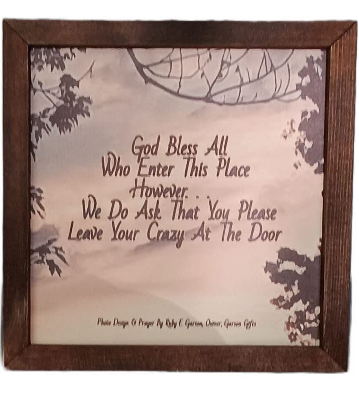 Garson Gifts Front door Sign - Welcome Sign for Front Door - Door Decorations Hanging Outdoor - Door Signs for Home - Farmhouse Porch Decor - Country Front Door Fall Door Sign - (8" x 8" x 1" GBA-H)