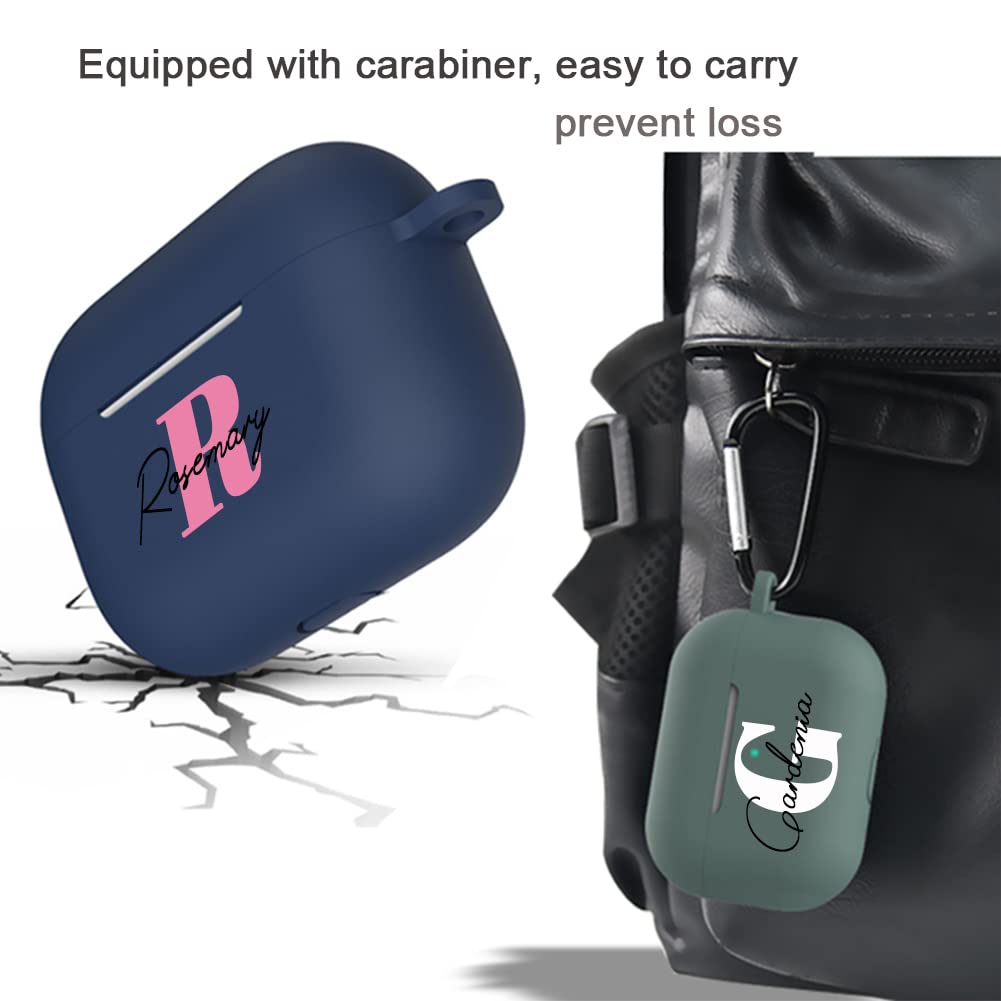 Custom name headphone cover compatible with airpods 3 personalized signature silicone headphone cover full package protection headphones with hooks custom soccer team name