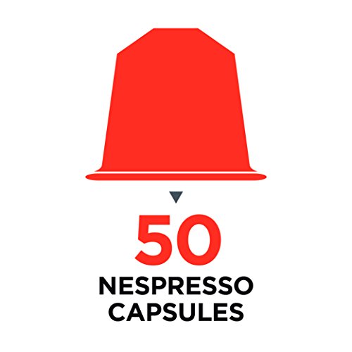 BluePeak Nespresso Carousel - Holds 50 Capsules, OriginalLine Pod Storage - Nifty Nespresso Pods Holder - Coffee Pod Dispenser Organizer Rack Stand, 360-Degree Rotation, Elegant, Modern Chrome Finish
