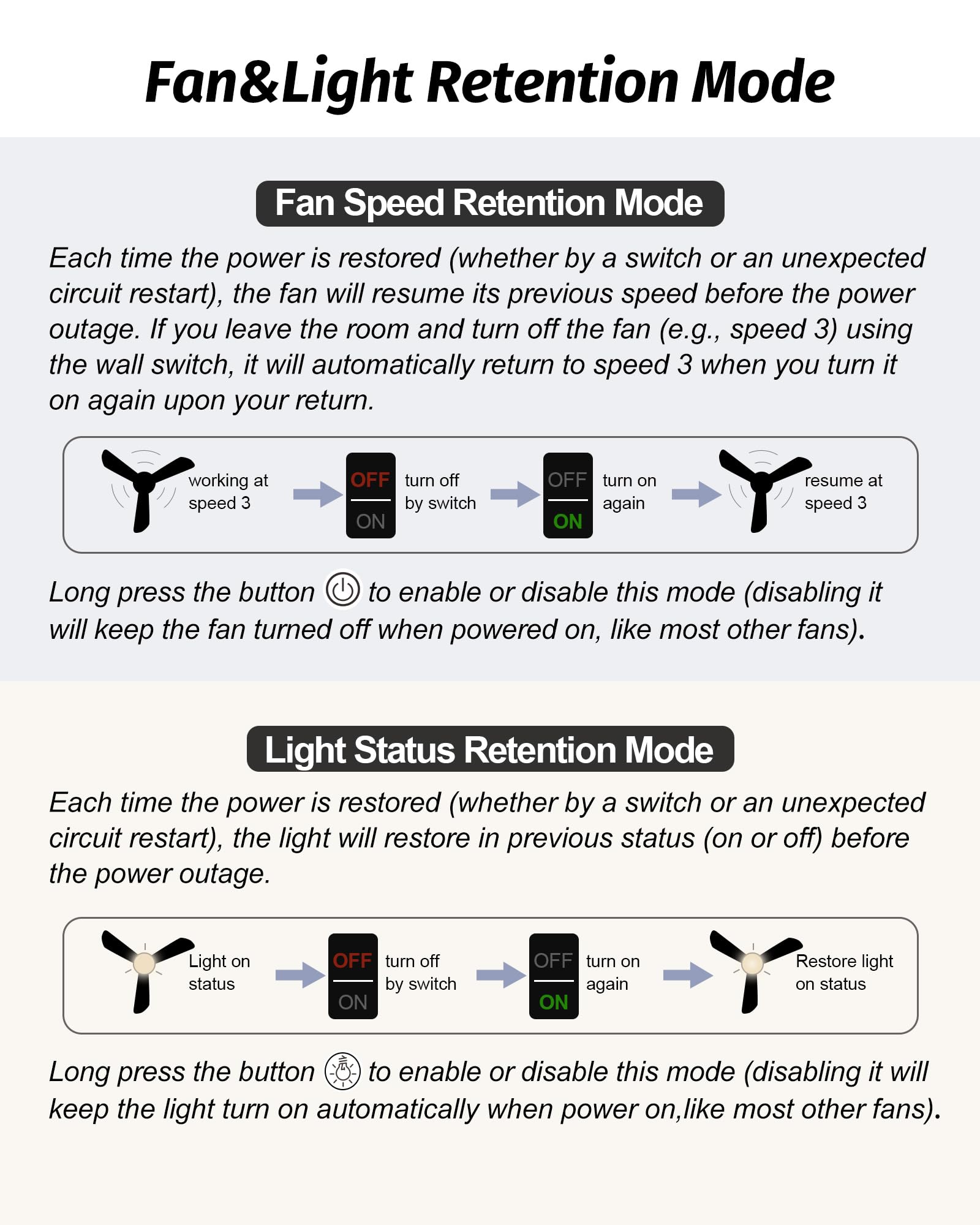 FXZZ 42" Wood Ceiling Fans with Lights and Remote, Quiet Reversible DC Motor and 3 Color LED Light, 3 Blades 6 Speed Ceiling Fan for Farmhouse Living Room Bedroom Dining Room Workroom Study