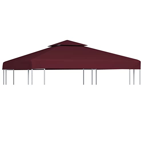 2-Tier Gazebo Top Cover,Hardtop Gazebo,Lawn Gazebo,Yard Gazebo,Carport Gazebo,Deck Gazebo,Camping Gazebo,for Patio,Backyard,Garden, Patio, Lawns,1 oz/ft2 9.8'x9.8' Bordeaux