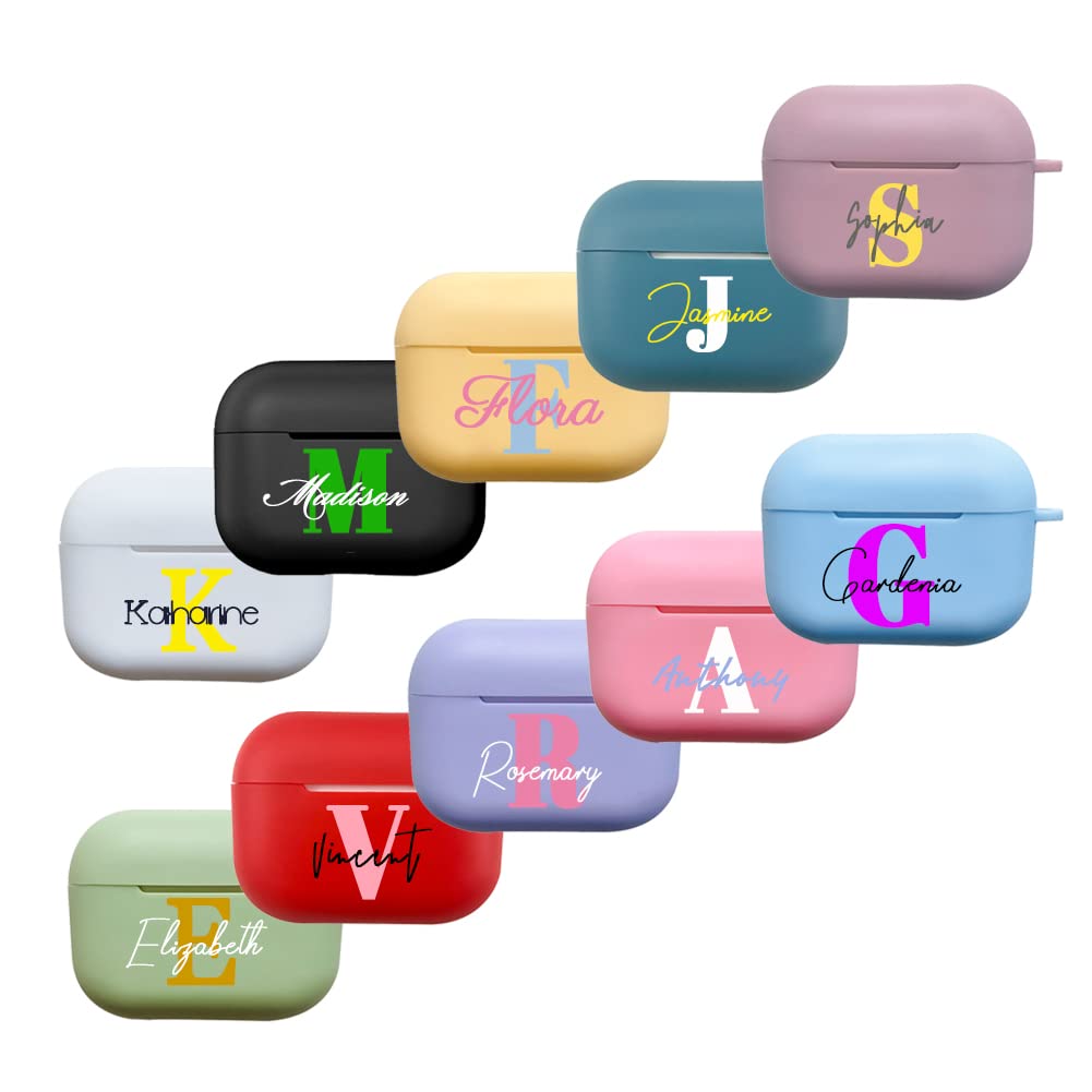 Custom name headphone cover compatible with airpods 3 personalized signature silicone headphone cover full package protection headphones with hooks custom soccer team name