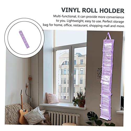 JEWEDECO Roll Vinyl Roll Storage Bag Organizer Wall Mount Holder Wall Mounted Holder Organizer Bag Vinyl Storage Organizer Wall Mount Vinyl Roll Hangers for Wall Hanging Pouch for Vinyl Dog