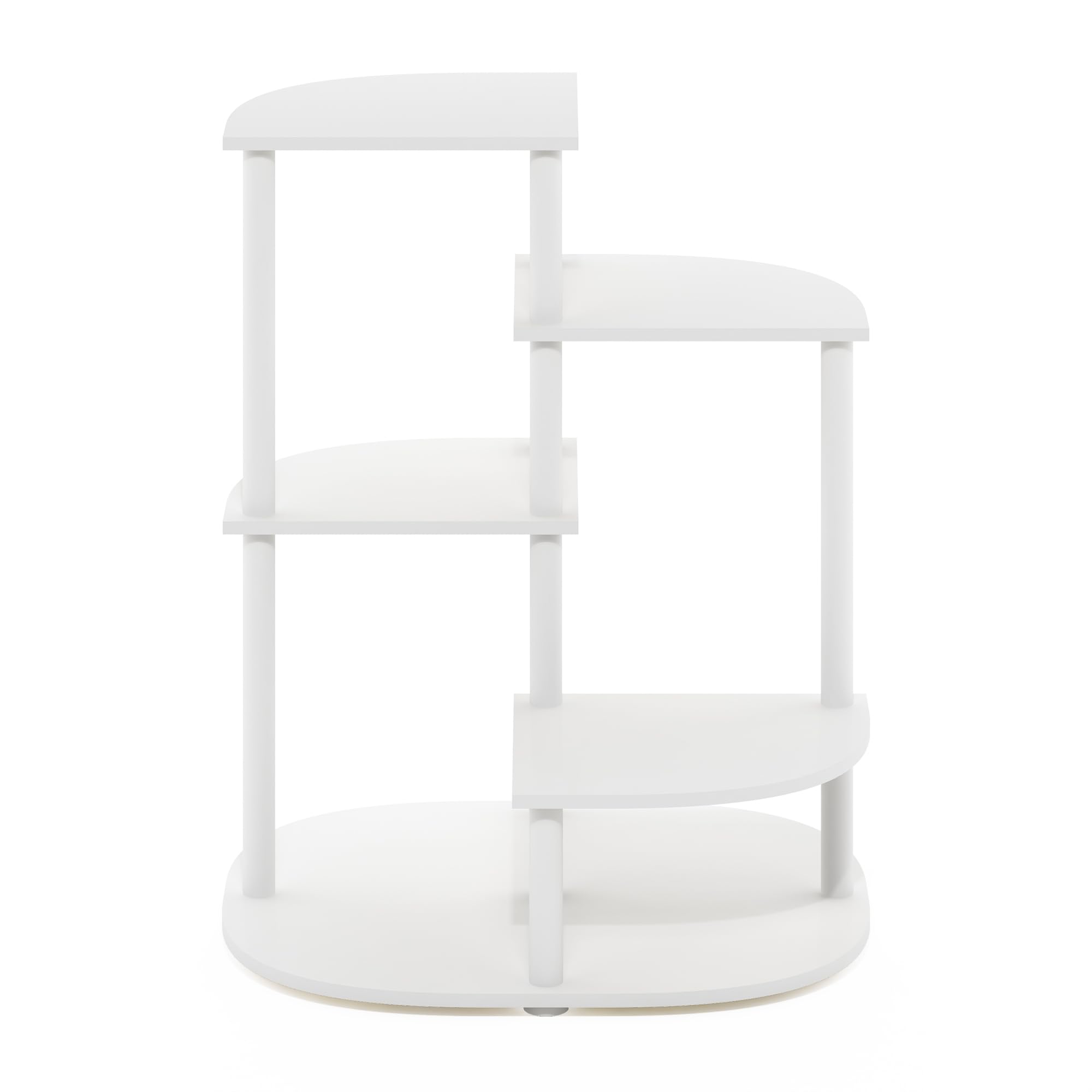 Furinno Celuka 4-Tier Indoor Outdoor Plant Stand Plant Shelf Corner Display Rack for Multiple Plants, White/Virgin White