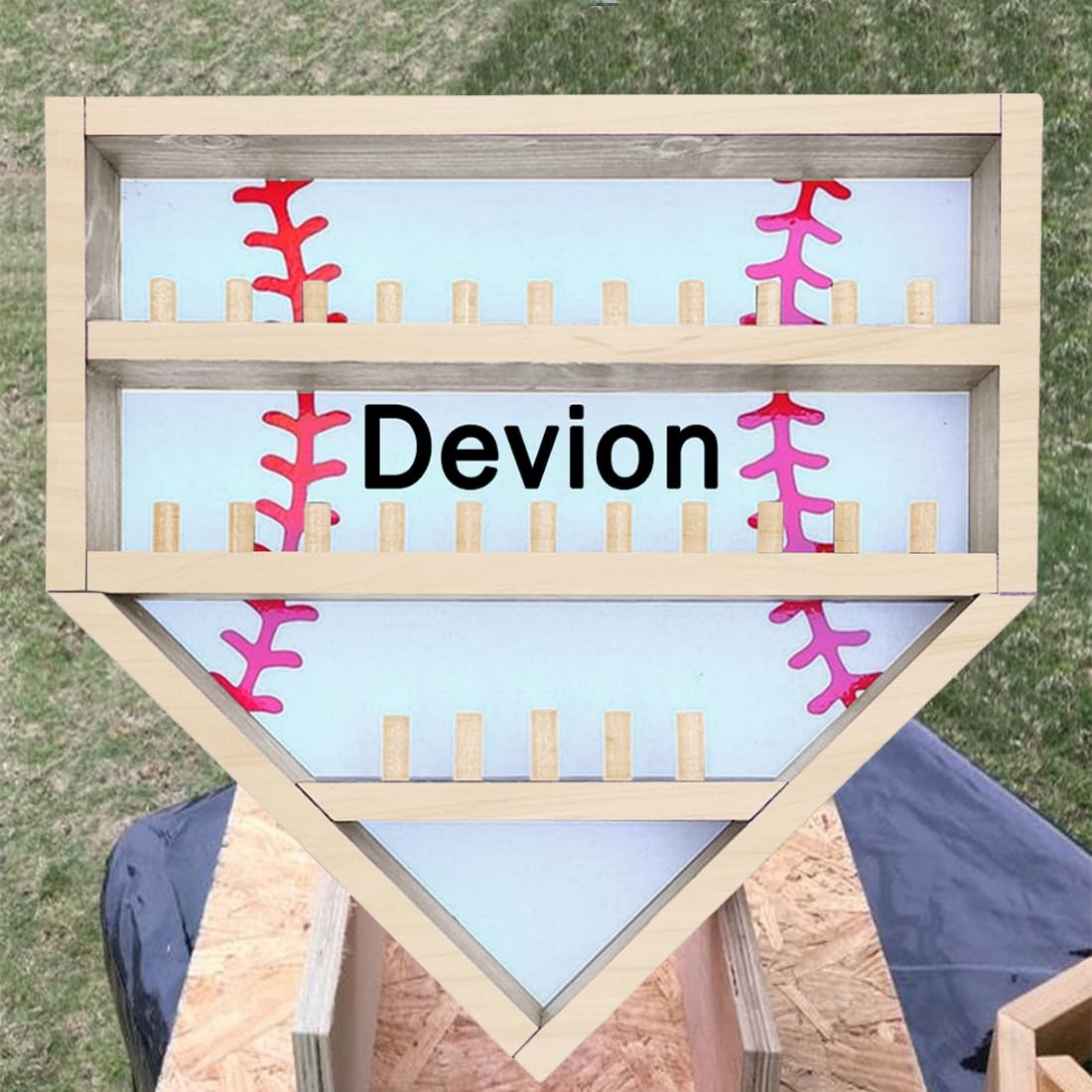 A2MYL Personalized Name Baseball Display Case Softball Storage Stand Baseball Holders for Dad's Collection Memorabilia Baseball Rings (Baseball Display Case - Black)