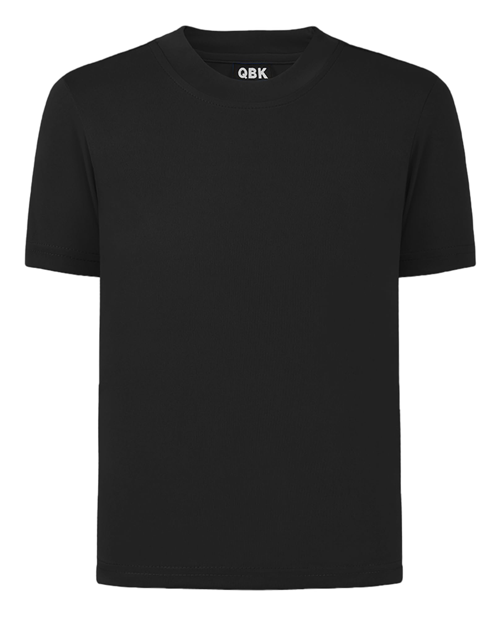 QBK 2T to Youth Neon Shirt Kids UPF 50+ Dry Fit Athletic Short Sleeve T Shirts for Boys and Girls (Black M)