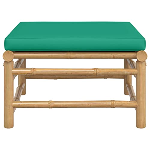 Patio Footstool with Green Cushion Bamboo The Ultimate Patio Experience Leisurely Outdoor Experiences