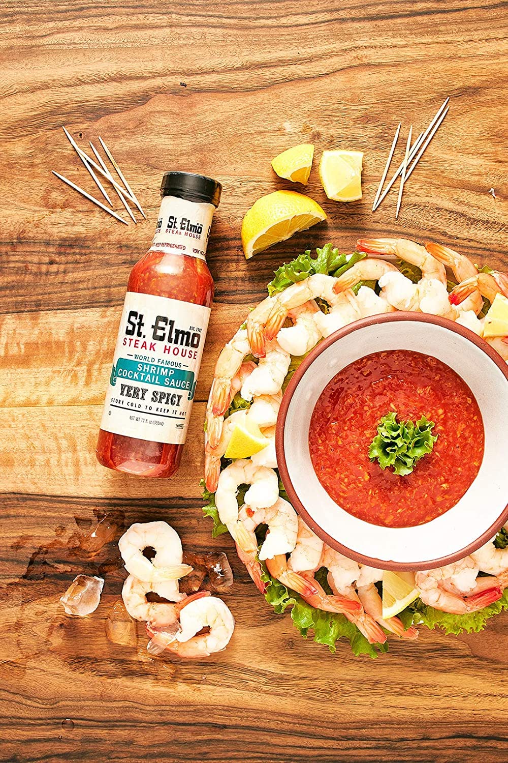 St. Elmo steak house Cocktail Sauce, Extra Spicy Seafood Sauce and Cocktail Sauce for Shrimp, 12 Fl Oz, Pack of 2