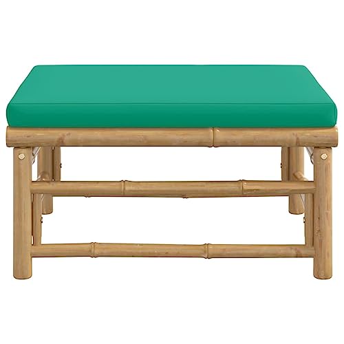 Patio Footstool with Green Cushion Bamboo The Ultimate Patio Experience Leisurely Outdoor Experiences
