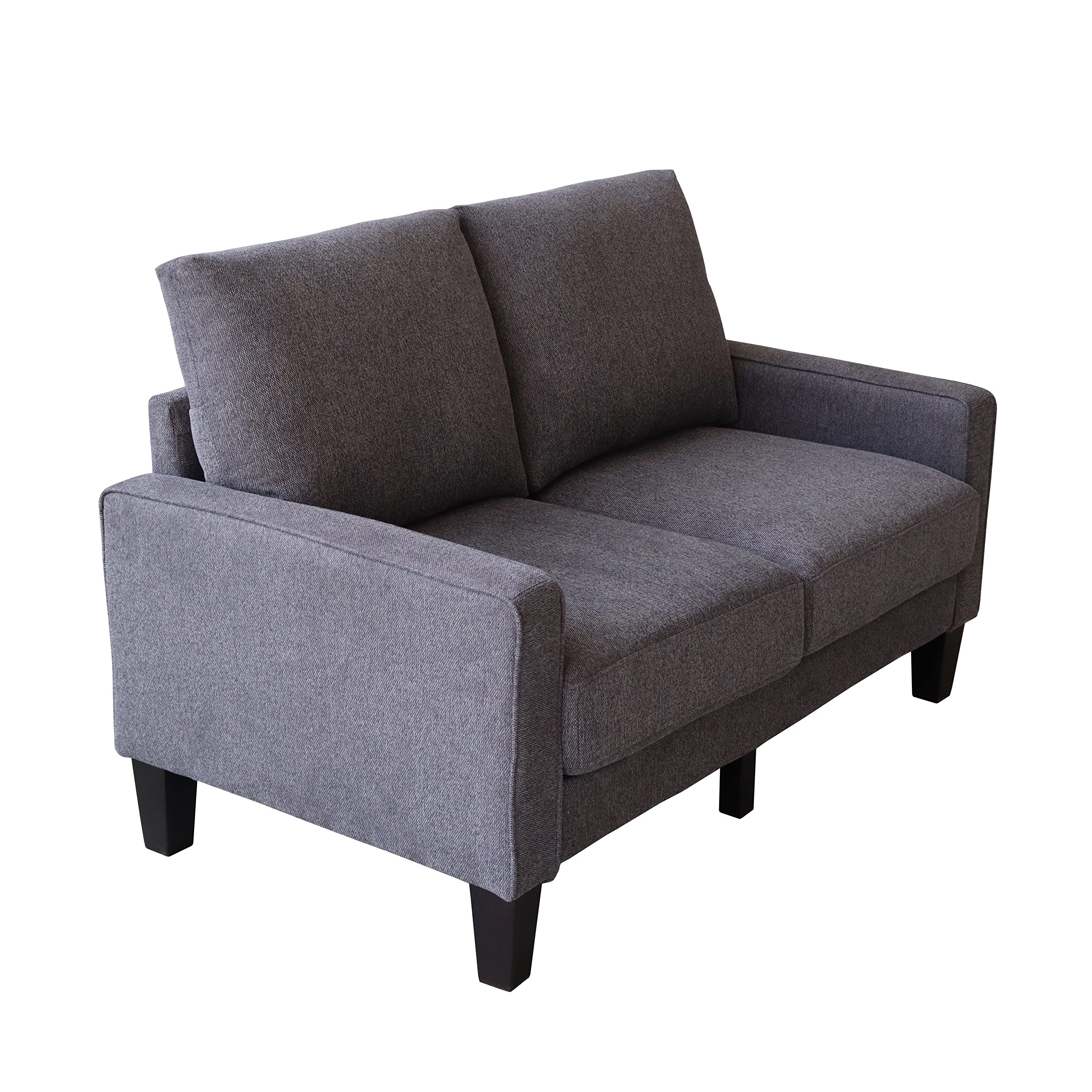 Lepfun Modern Couch 53" Loveseat Linen Fabric Tufted Love Seat Sofa for Living Room Small Apartment in Dark Grey