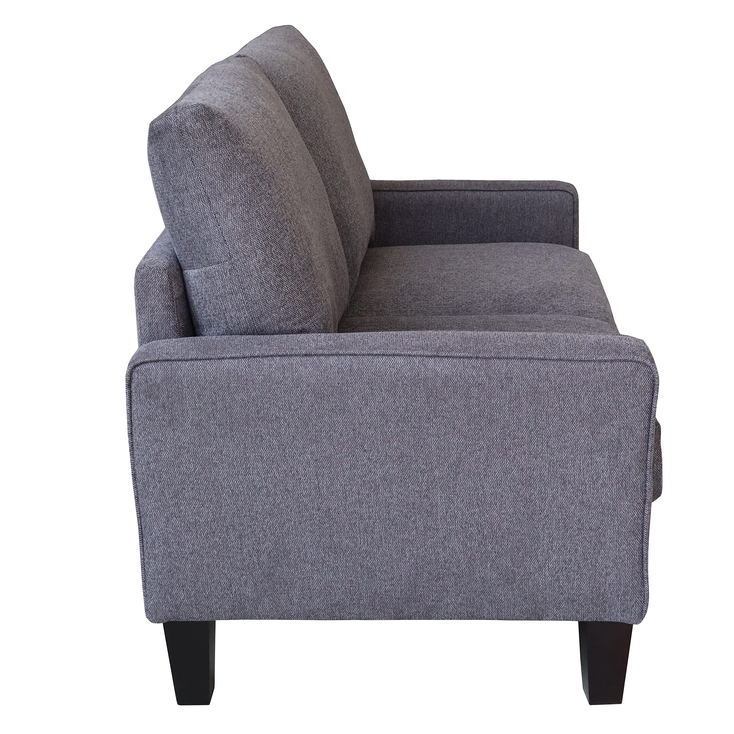 Lepfun Modern Couch 53" Loveseat Linen Fabric Tufted Love Seat Sofa for Living Room Small Apartment in Dark Grey