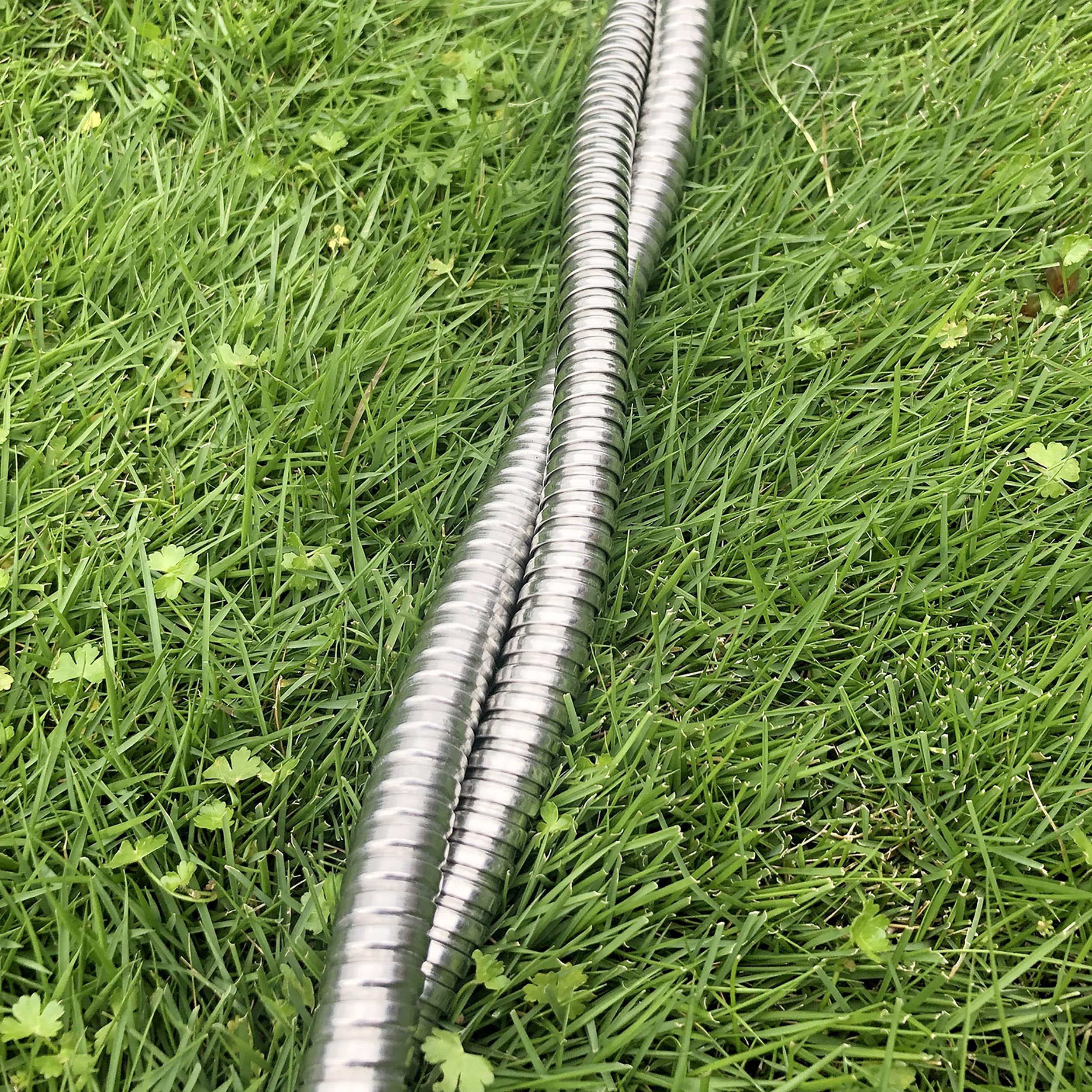 YANWOO 2pcs 2ft 304 Stainless Steel Short Garden Hoses with Female to Male Metal Connector, Flexible & Lightweight & Durable Water Hose