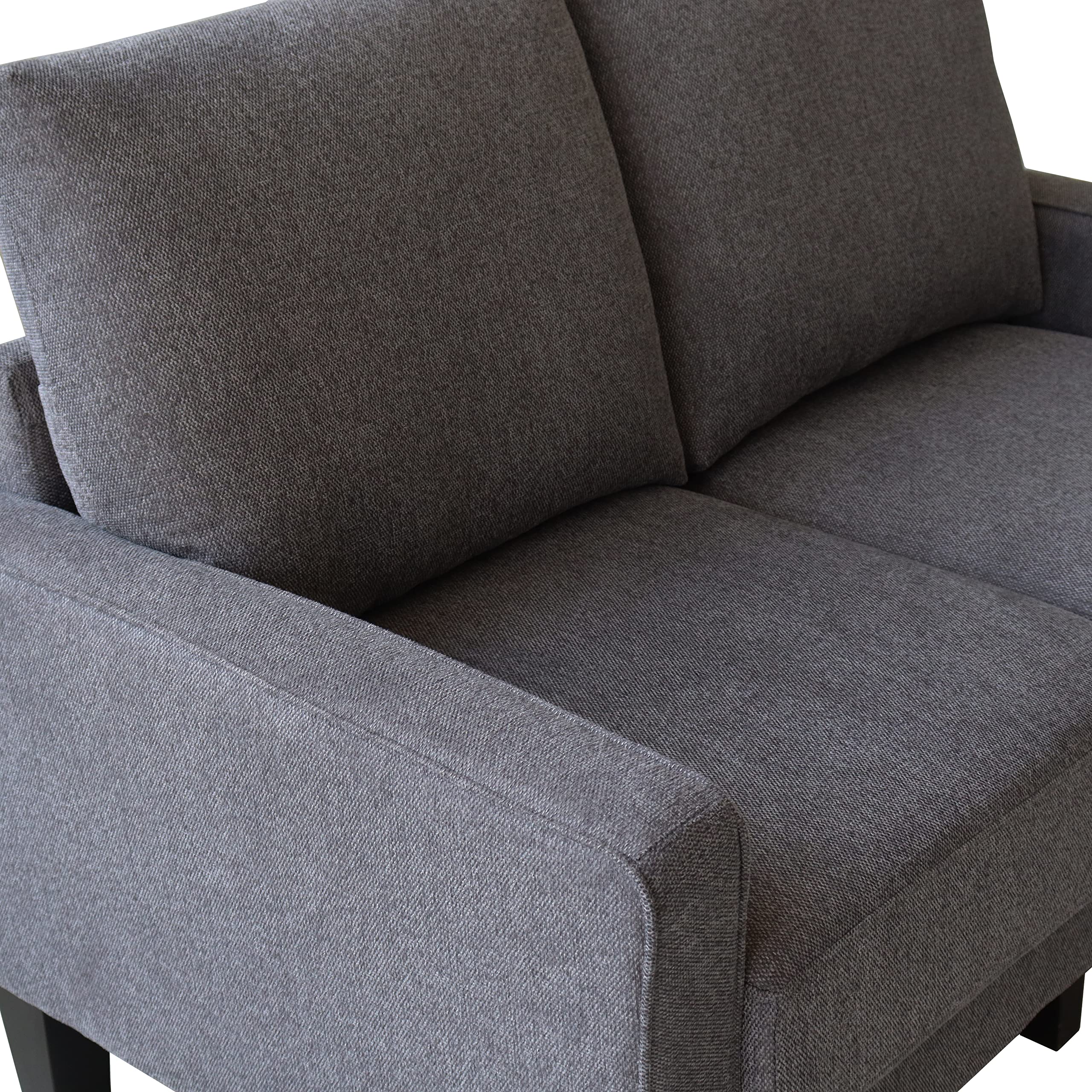 Lepfun Modern Couch 53" Loveseat Linen Fabric Tufted Love Seat Sofa for Living Room Small Apartment in Dark Grey