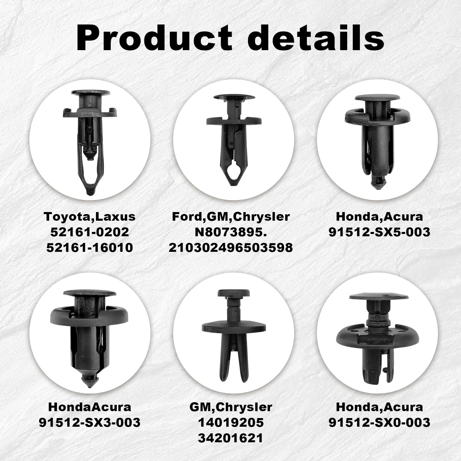 120pcs Retainer Clips Push Type Fasteners 6.8mm 8mm 9mm 10mm - Expansion Screws Replacement Kit with Remover Tool Bumper Push Rivet Clips Compatible with GMC Ford Toyota Honda Chrysler Acura