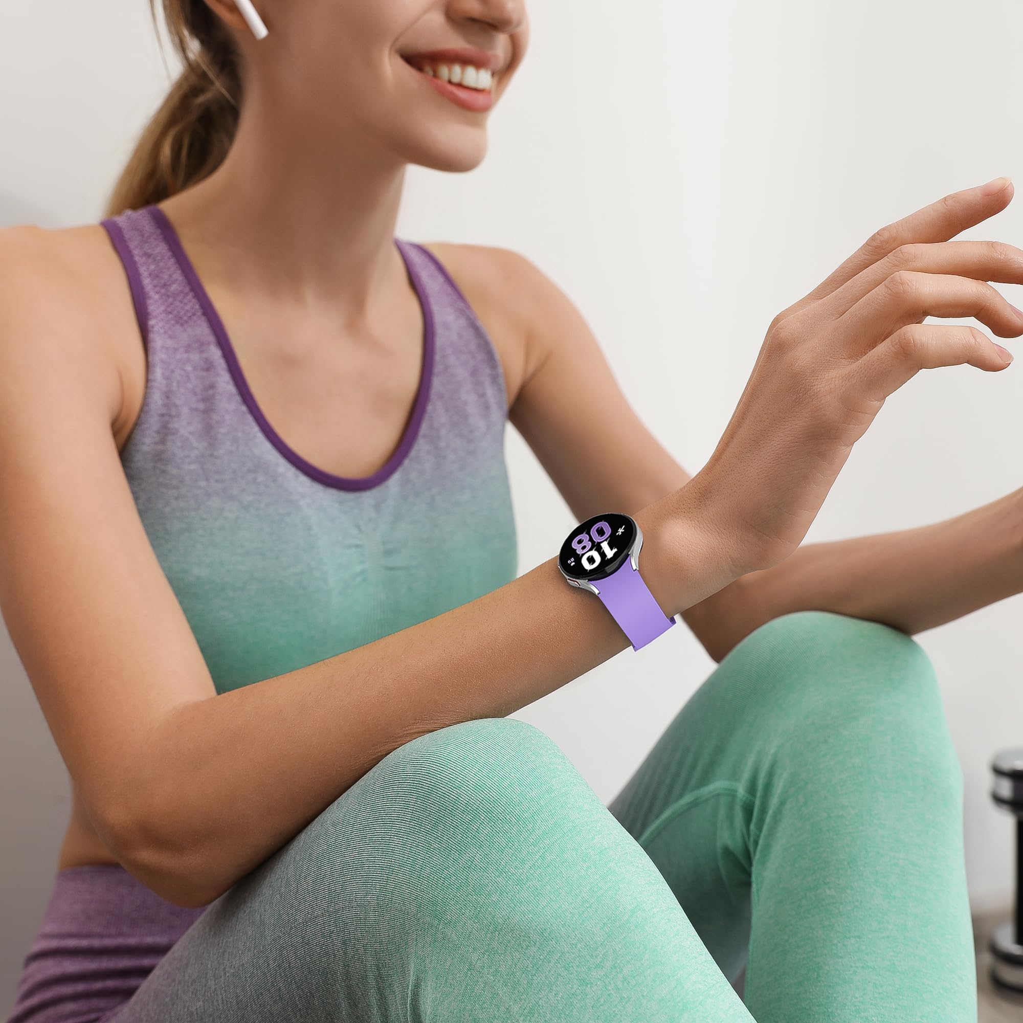 GGKING Premium Breathable Silicone Watch Band for Samsung Galaxy Watch 4 Classic Bands, 42mm-46mm