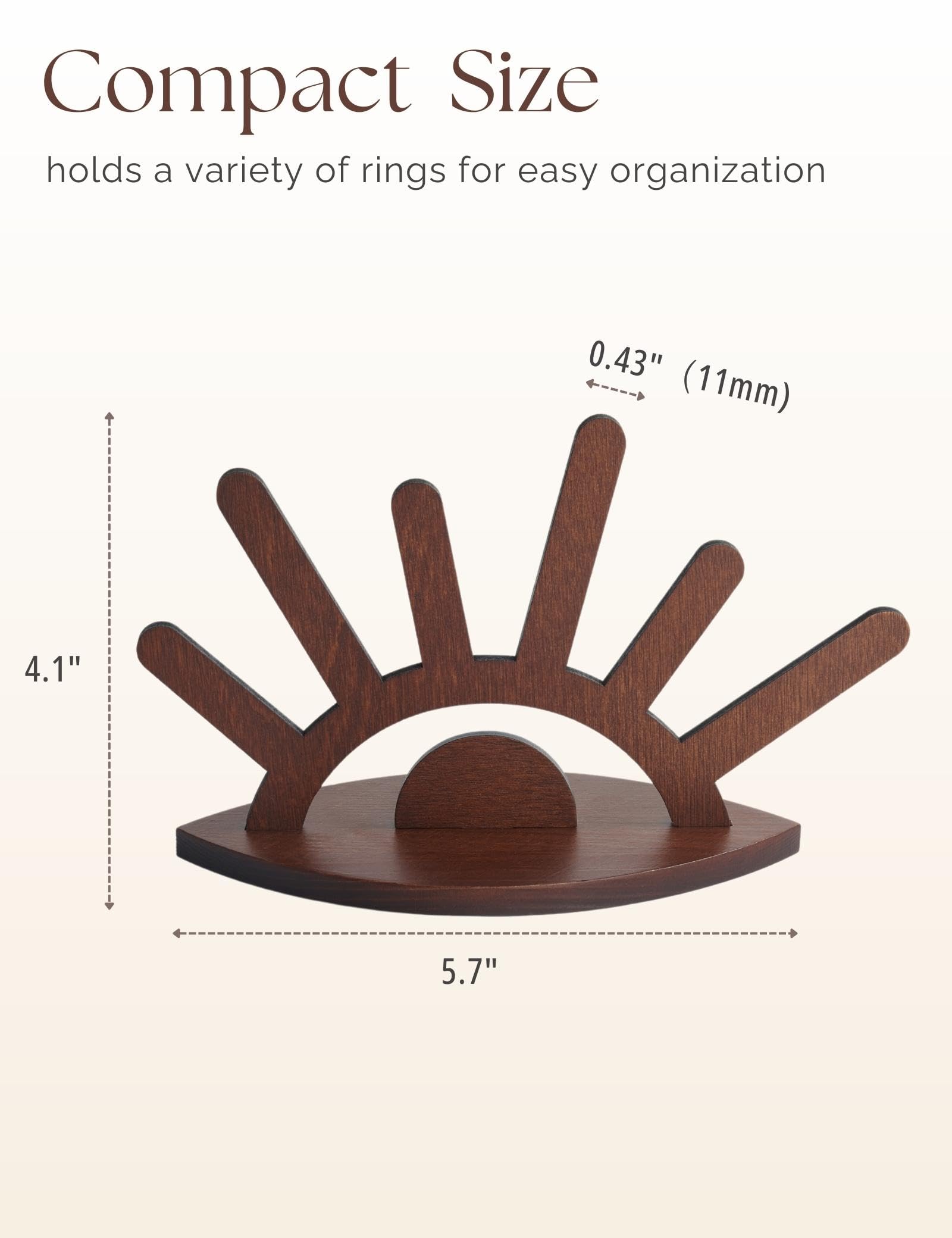 Oaque Wooden Ring Holder, Evil Eye Ring Display Wood Ring Stand, Cute Jewelry Display for Ring Display Stand, Christmas Birthday Engagement Gift for Women Her