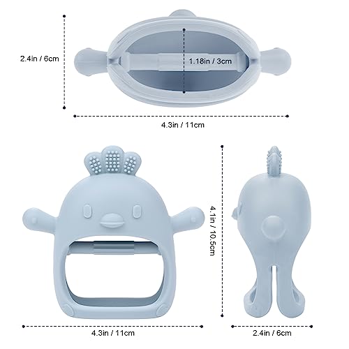 AIXMEET Baby Teething Toys, Soft Silicone Baby Teether Toys for 0-6 Months, Anti-Drop Hand Wrist Wearable Teether, Chew Toys for Sucking Needs, Baby Mitten Teether for Soothing Sore Gum,Pink