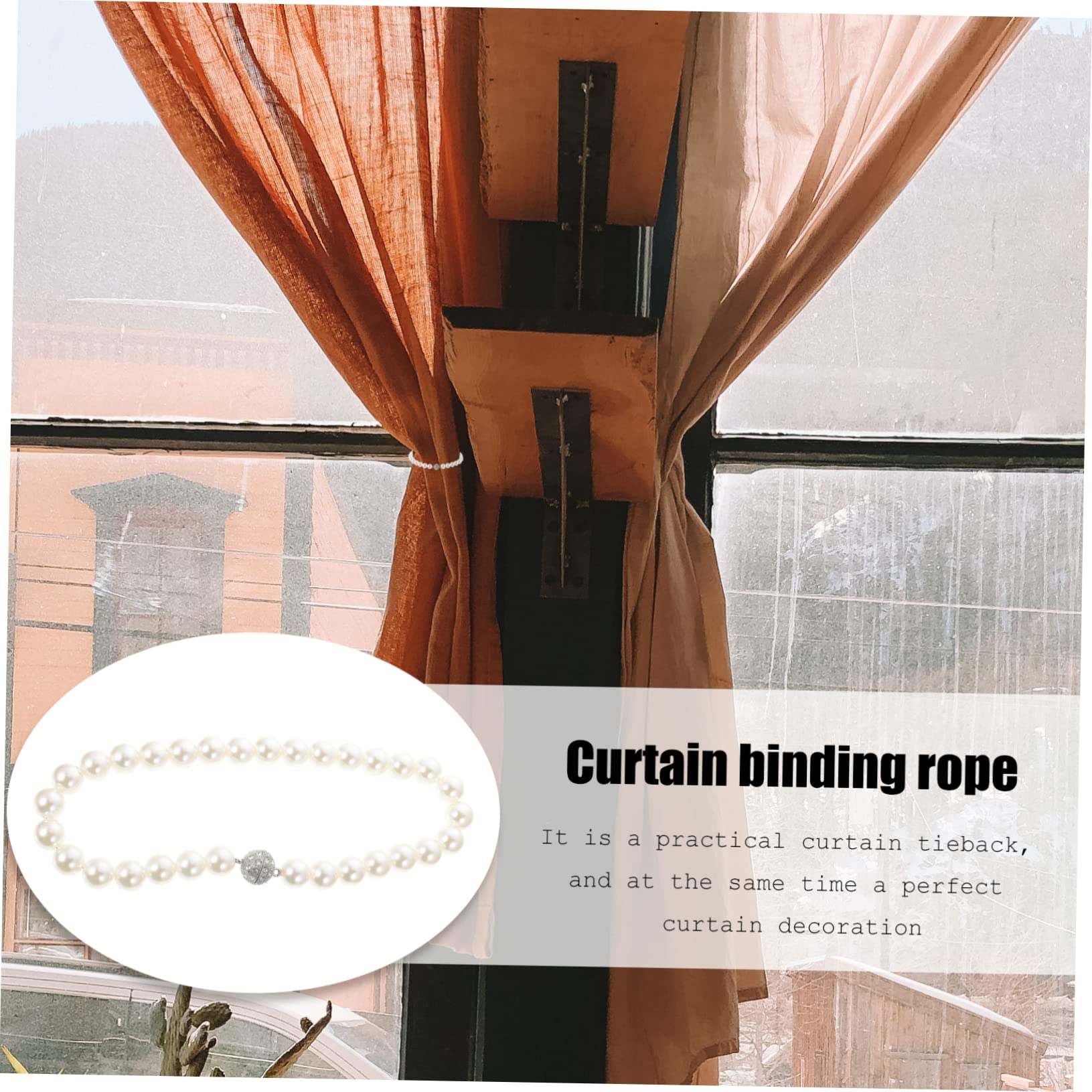 Homoyoyo 1pc Curtain Tie White Tie Plastic Stand Drape Tiebacks White Cotton Curtains Curtain Holdbacks Window Curtains Curtain Buckle Magnet Abs Pearls Magnetic Stand Magnetic Force