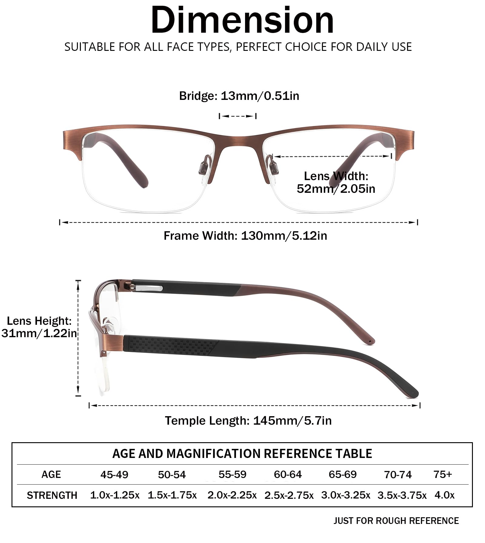 4 Pack Reading Glasses for Men, Blue Light Blocking Computer Readers, Anti UV Ray/Eye Strain/Glare, Metal Frame Eyeglasses with Pouches(175 Magnification Strength)