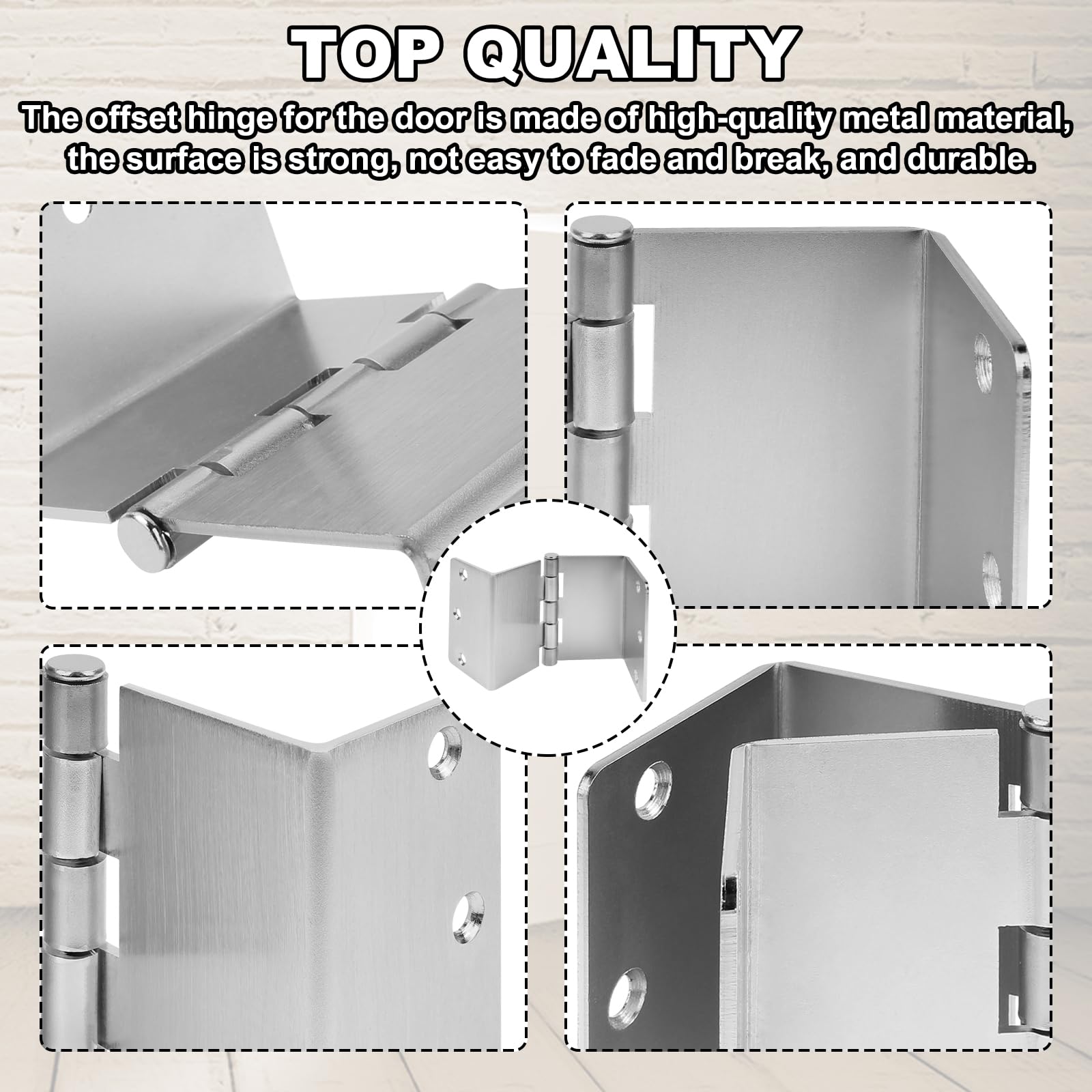 Handicap Expandable Door Hinges, Offset Door Hinges - 2 Swing Hinge in Satin Chrome
