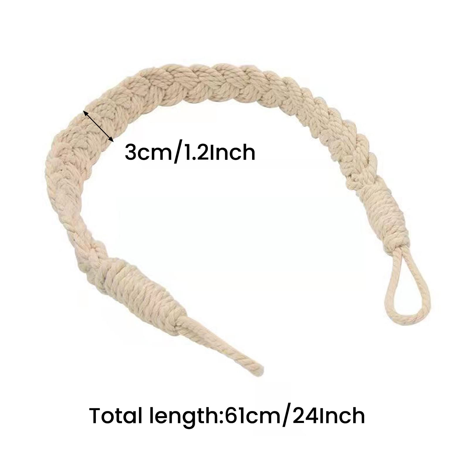Set of 4 Woven Curtain Ties Beige Strong Magnetic Curtain Tiebacks Rope Decorative Curtain Tie Backs Magnetic Curtain Holders for Drapes Window Treatment Holdbacks