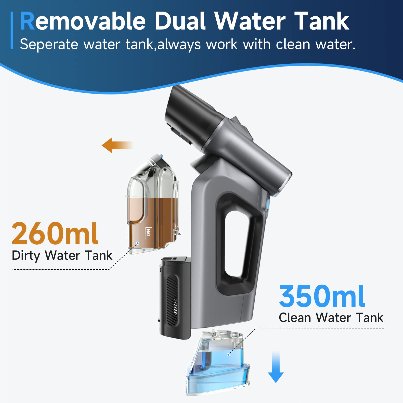 TAB Carpet Cleaner Machine, Cordless Spot Portable Carpet Cleaner,2023 Upgrade Lightweight Cordless Upholstery Stain Remover Deep Cleaner for Pets,Stairs,Car,With PowerBrush & Extend Hose, ErasePro H6